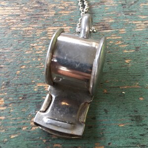 Charms on Chain, Vintage Silver Toned Whistle on Base Metal Ball Chain ...