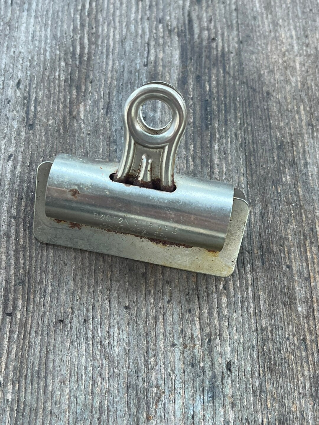 Vintage Industrial Large Bulldog Office Clip, Boston Clip #3 Rust and ...