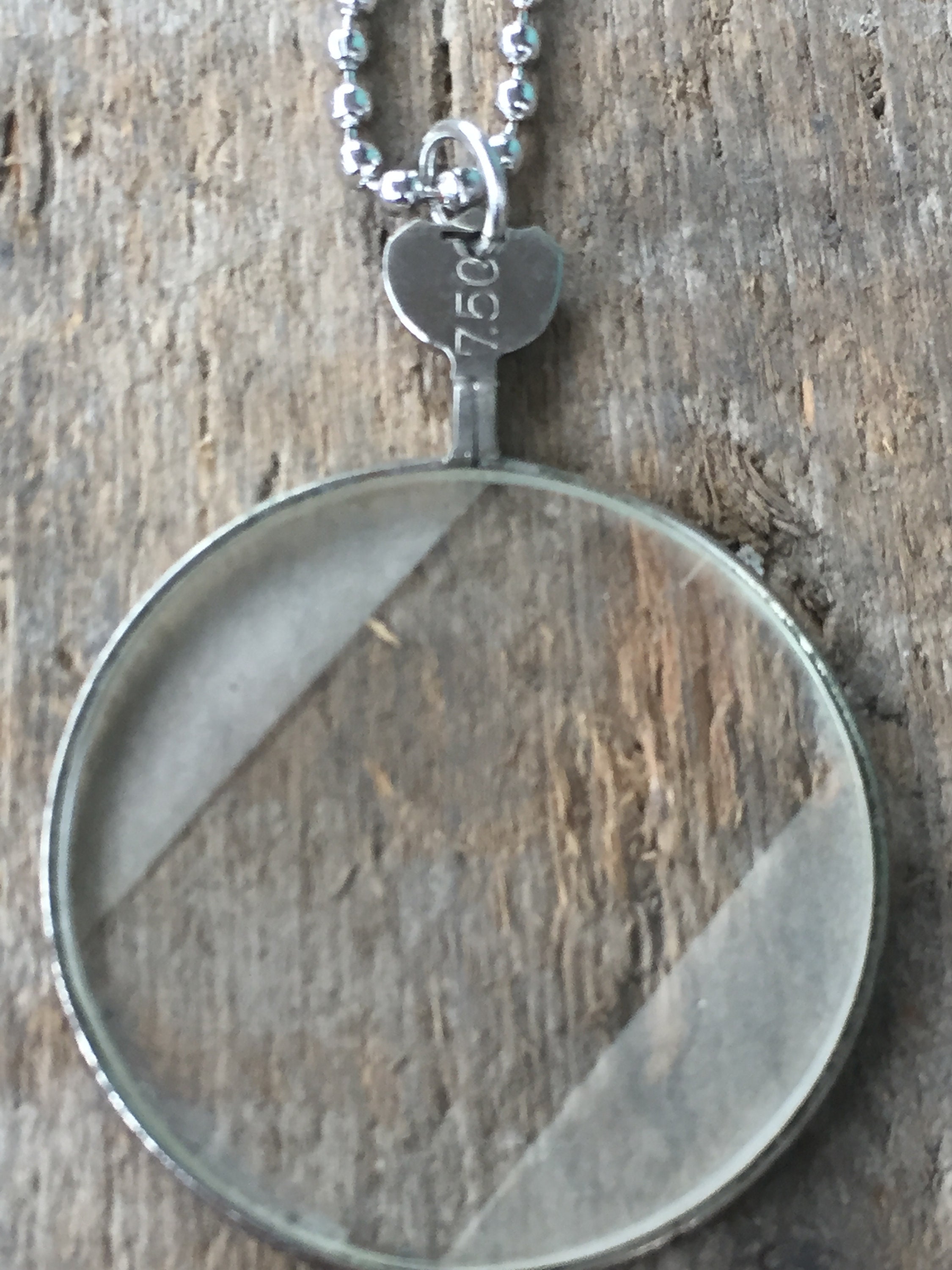 Charms on Chain Vintage Monocle Optical Lens No. 7.50 on Base Metal ...
