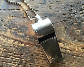 Charms on Chain Vintage Silver Toned Whistle on Base Metal - Etsy