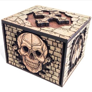 Gothic Macabre Skull Cross Locking Box - Digital Laser Cut - Etsy