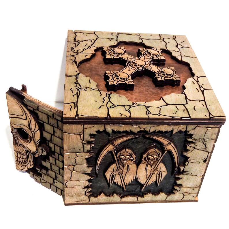 Gothic Macabre Skull Cross Locking Box - Digital Laser Cut - Etsy
