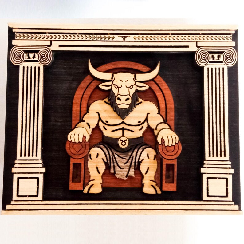 Minotaur Decorative Box Laser Cut File, Greek Mythology SVG Design ...