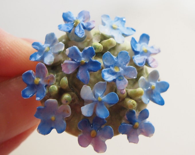 50s Forget-me-knot Flowers Bone China Brooch Hand-crafted by Dorothy ...