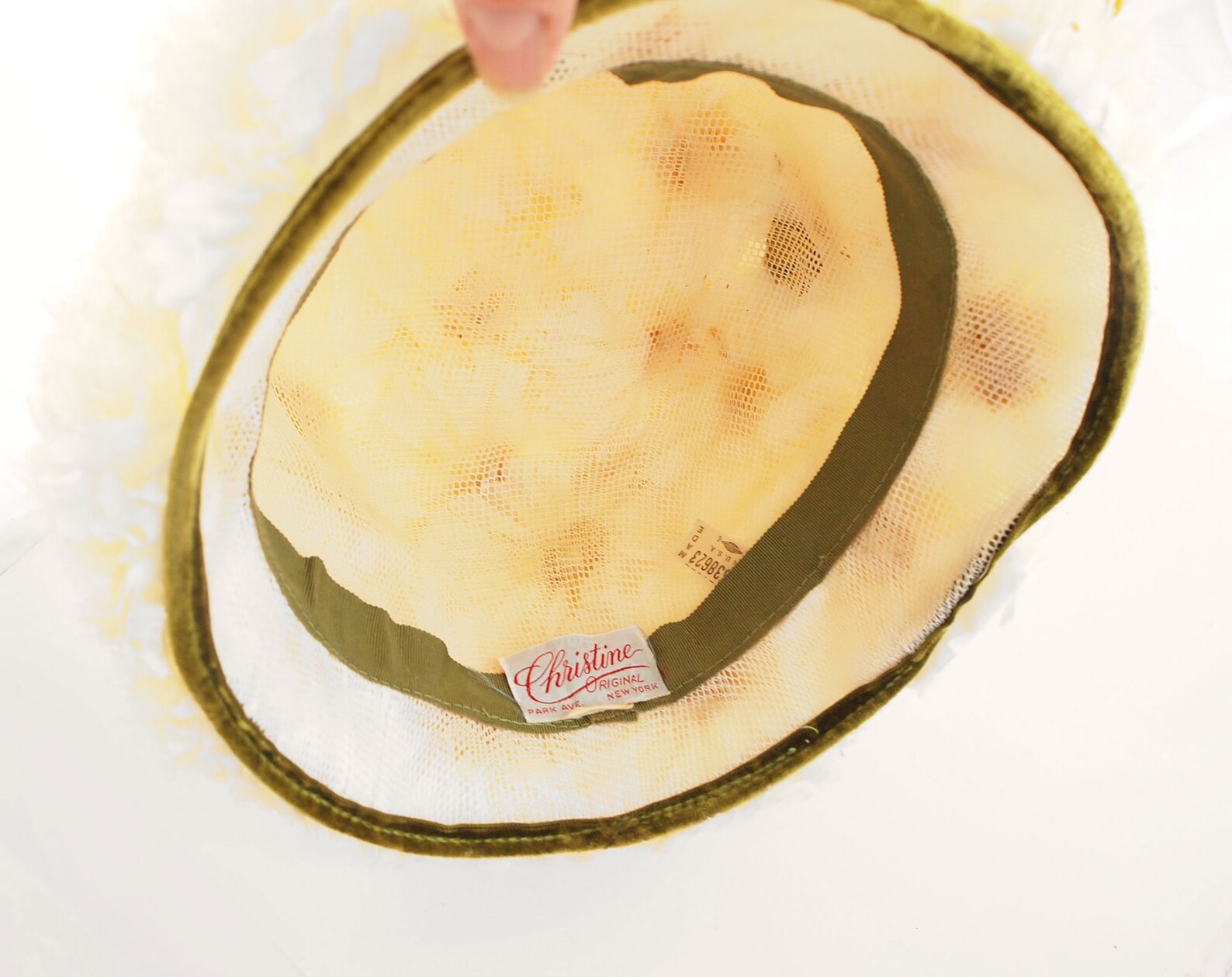 60s Frothy Cream Flower Pot Tall Crown Hat With Gold Bow by - Etsy