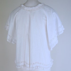 Edwardian White Cotton Dimity Bed Jacket Combing Jacket With Lace Trim ...