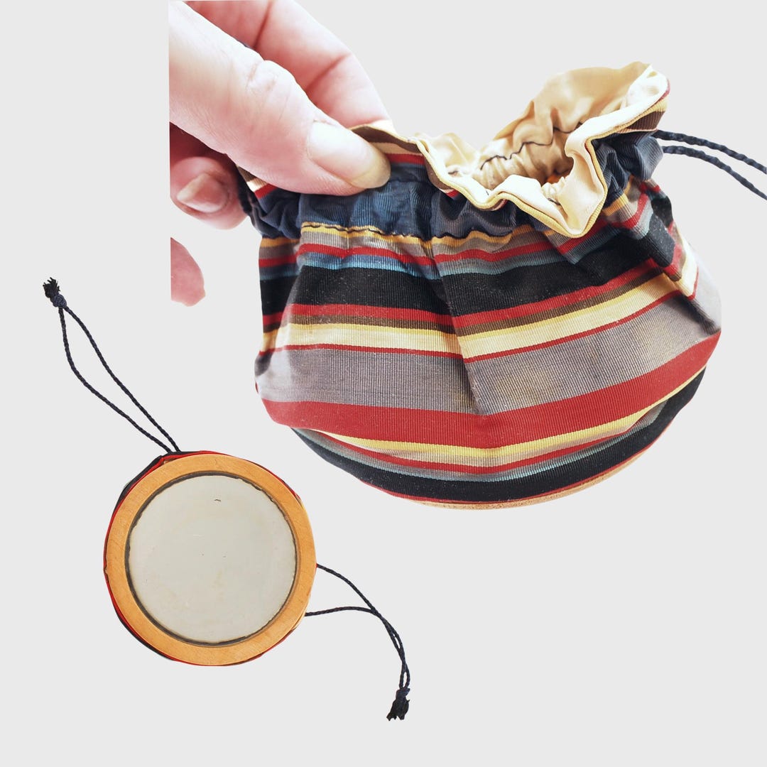 1930s 40s Silk Grosgrain Powder Bag With Mirror Base + Puff – Peck ...