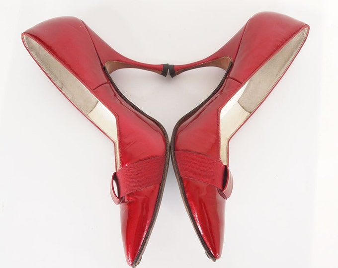 50s Candy Apple Red Patent Stiletto Pumps by D'antonio 6.5 N - Etsy