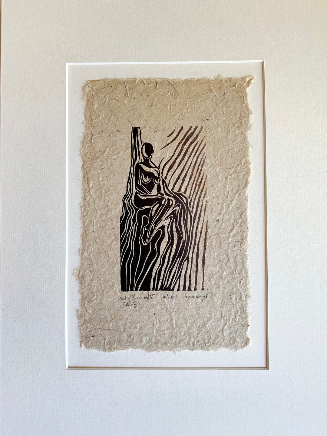 MATTED 12x16 Original Woodcut Classic Female Pose Princess - Etsy