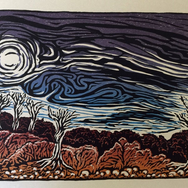 Color Woodcut - Etsy