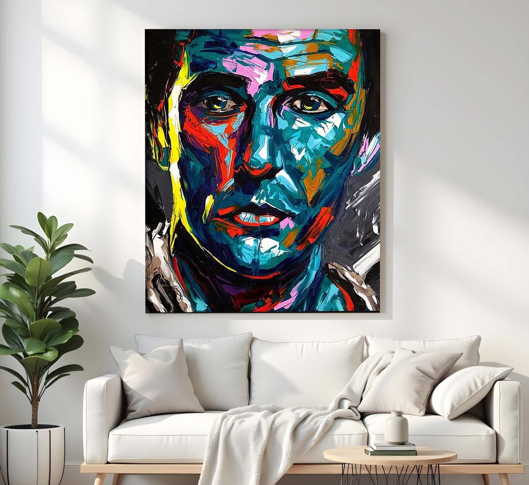 Colorful Human Face Canvas Painting,abstract Human Face Print Painting ...