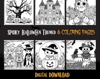 Halloween | 10 Coloring Pages | Printable | Instant Download - Etsy