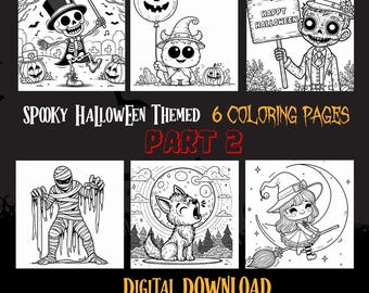 Spooky Halloween Coloring Pages for Kids: Witches, Ghosts, Pumpkins ...