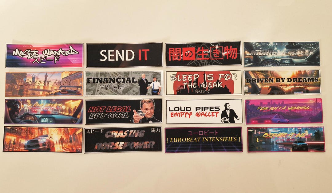 JDM Slap Stickers: Collection of 16 Car Decals - Etsy