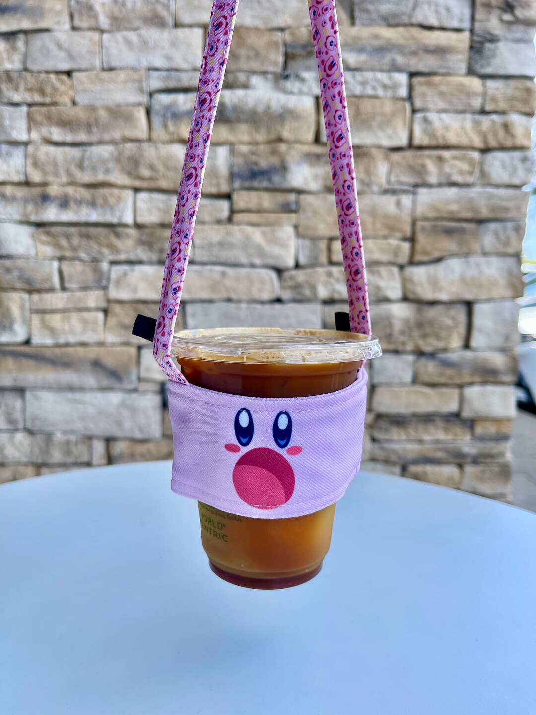 KIRBY Boba Tea Holder With Strap, Video Game Gamer Gift, Gaming Drink ...