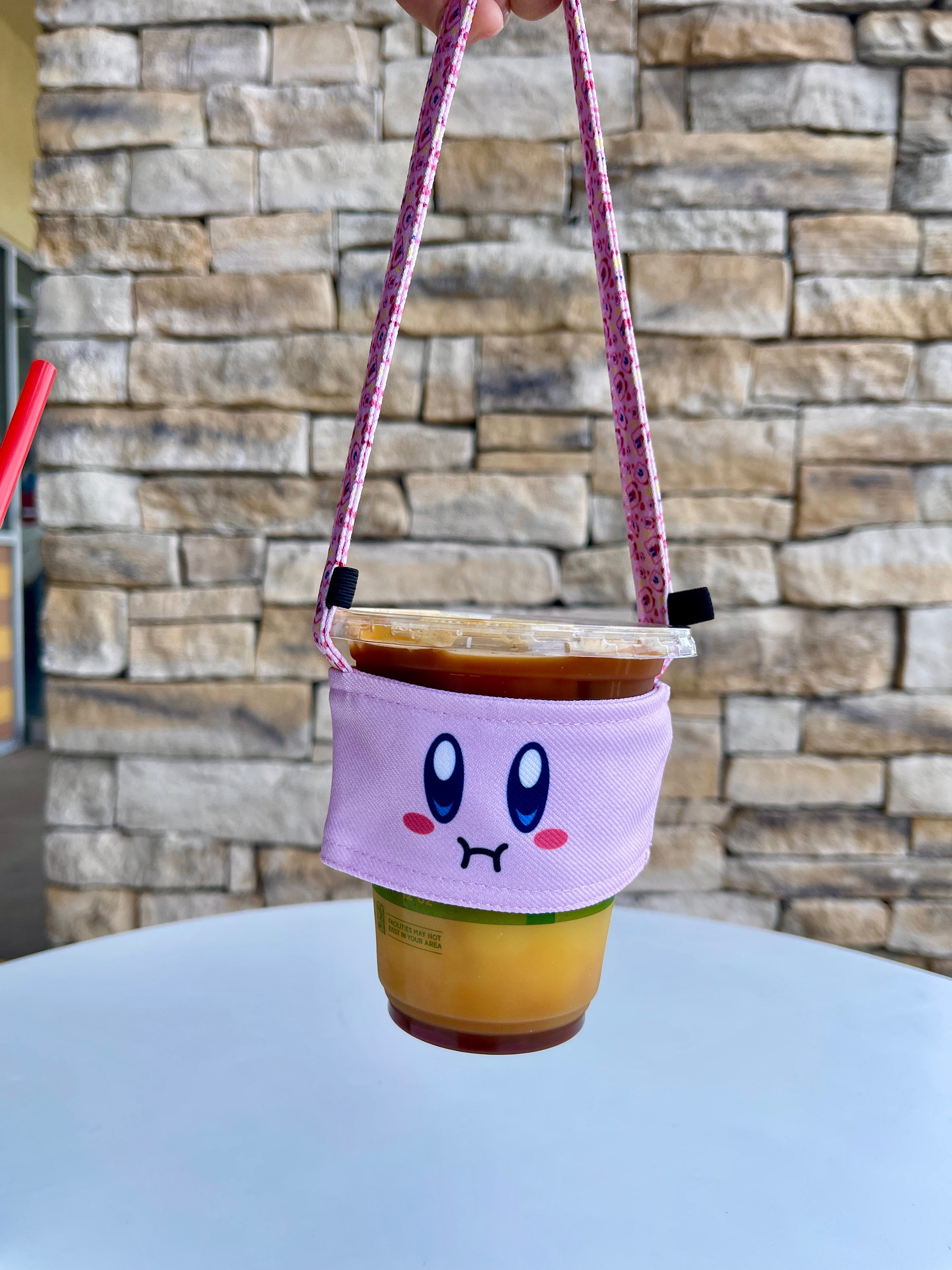 KIRBY Boba Tea Holder With Strap, Video Game Gamer Gift, Gaming Drink ...