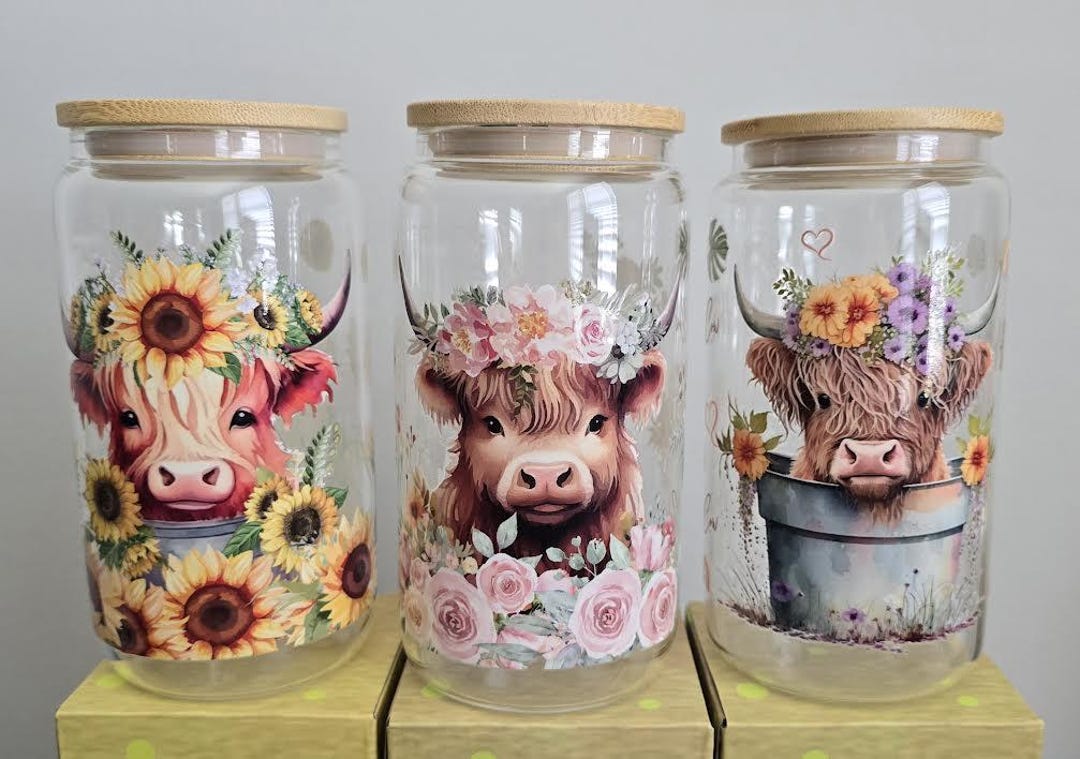 Libbey Cups, Highland Cows, Cute, Gifts - Etsy