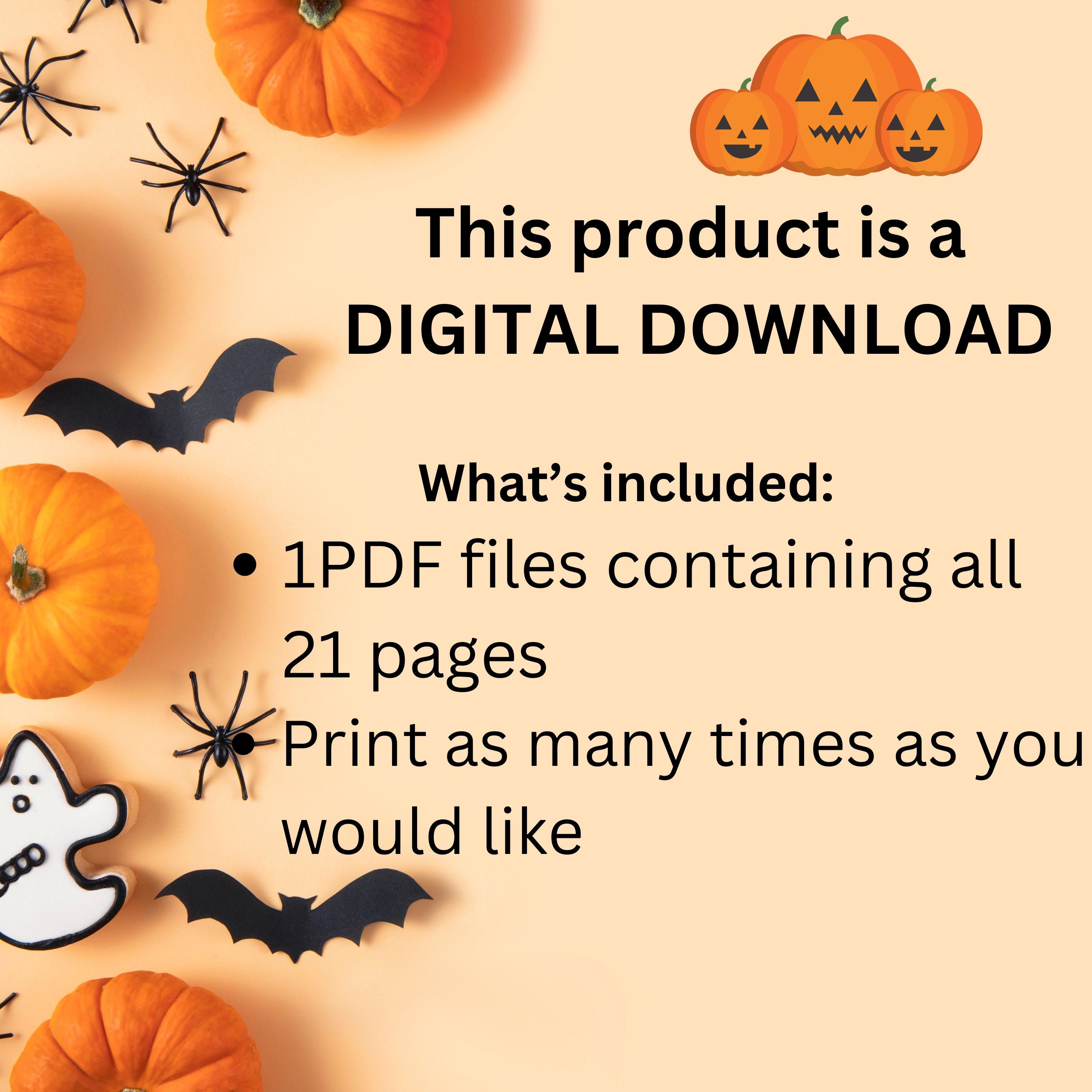 Spooky Hygge Coloring Pages 21 Cute & Cozy Halloween Pages Set Instant ...