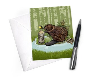 Beaver Greeting Card - Etsy