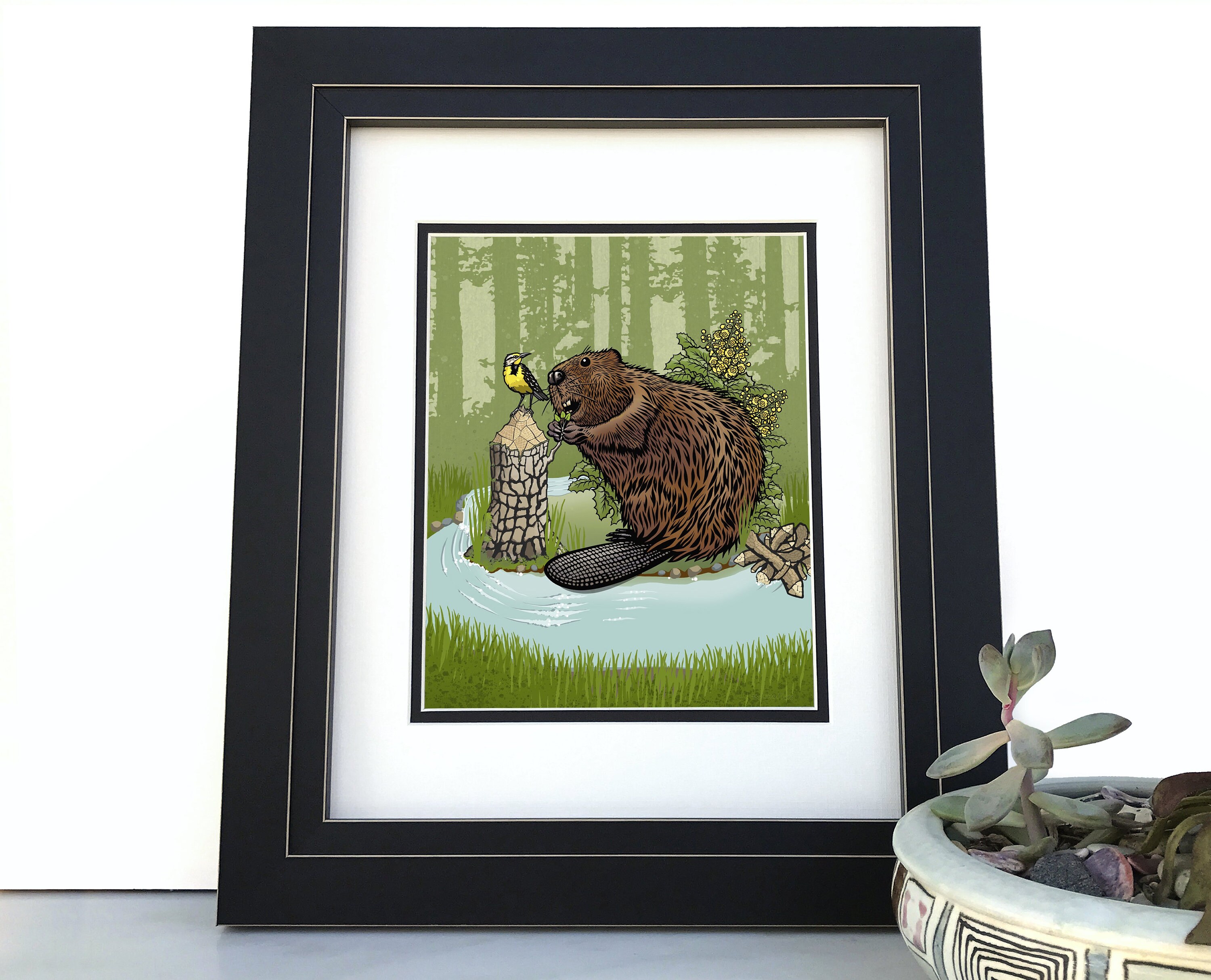 Beaver Wall Art Print | Etsy