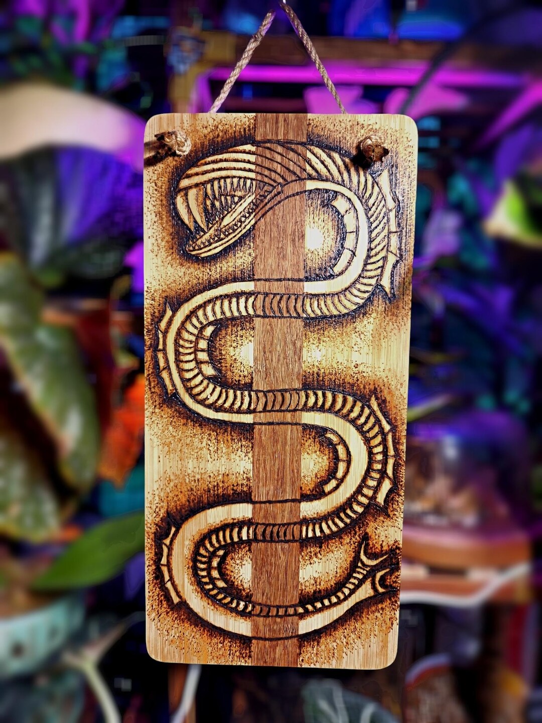 Snake Decor Wood Ivar the Eyeless Woodburn - Etsy