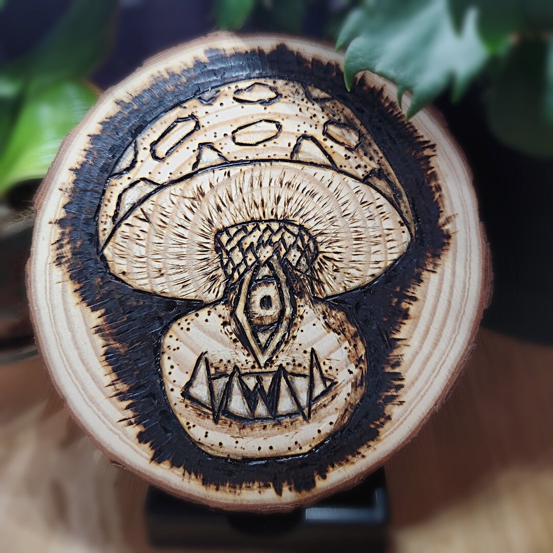 Mutant Mushroom Pyrography - Monster Mush - Etsy