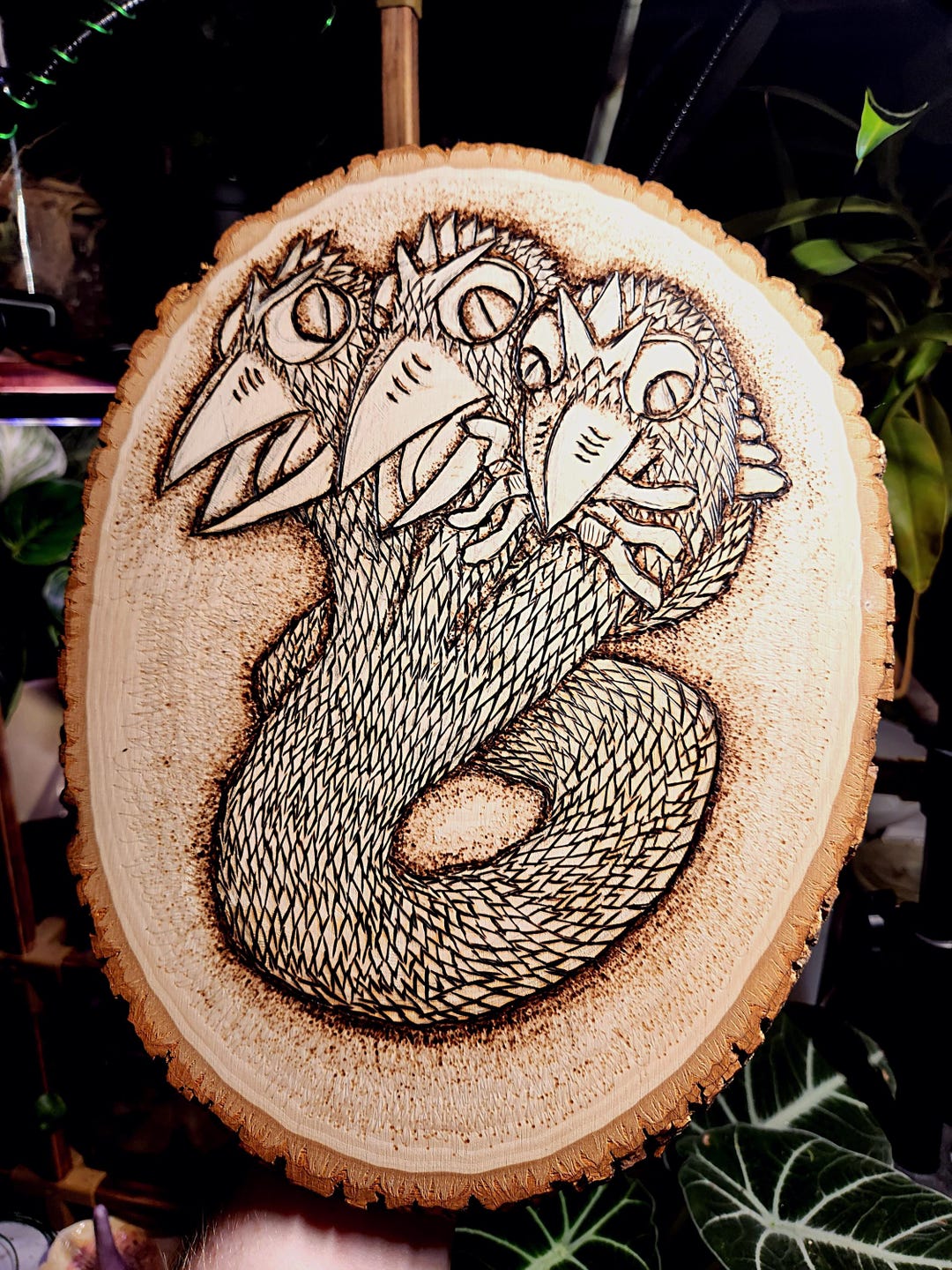 Three Headed Goose Woodburning - Scaley Goose Brothers - Etsy