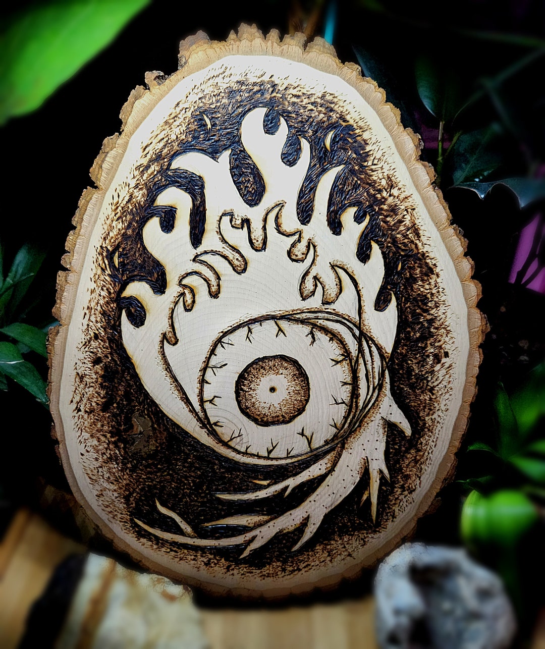 Pyrography Dark Flaming Eye - Infernal Eye - Etsy