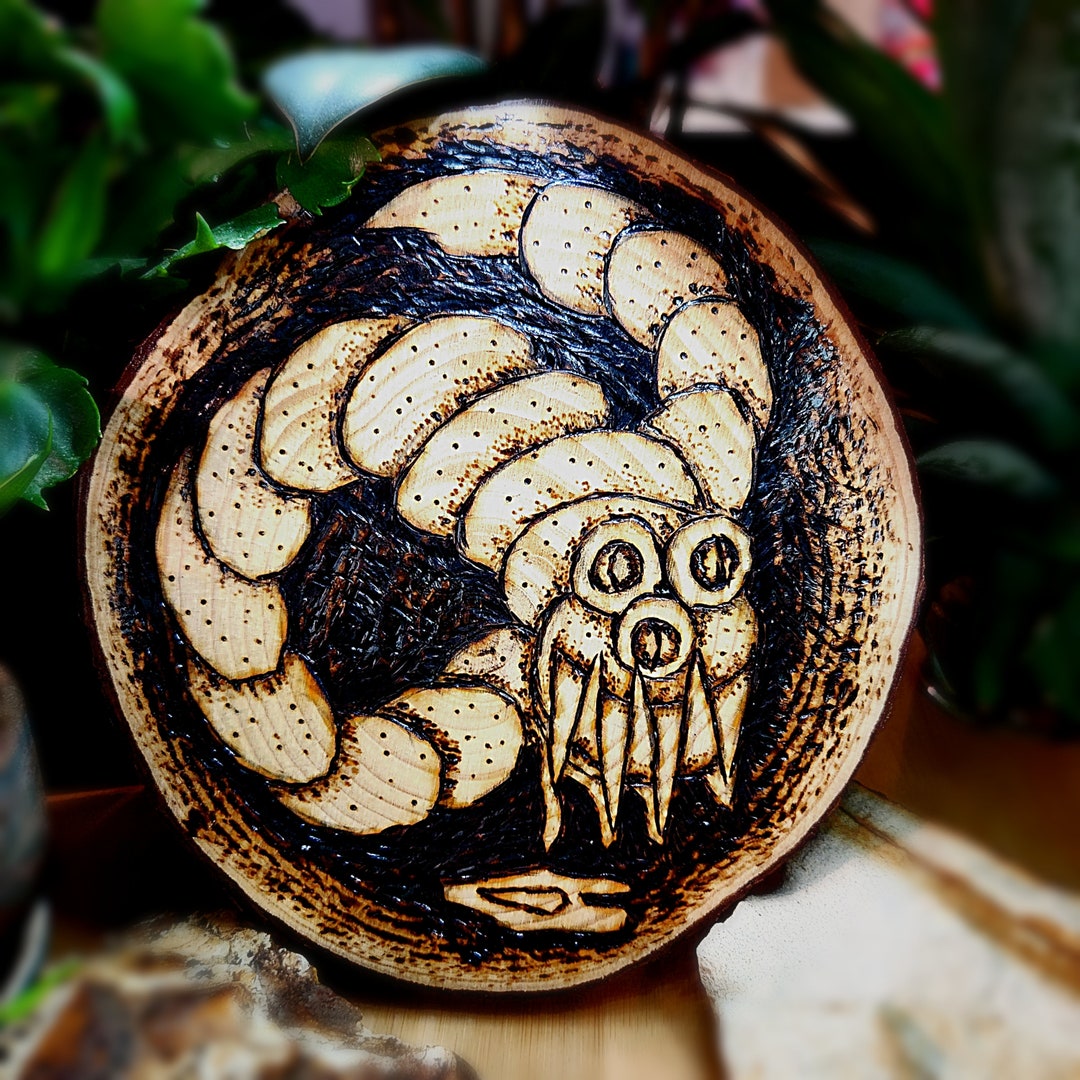 Spooky Creature Pyrography - Ring Worm - Etsy