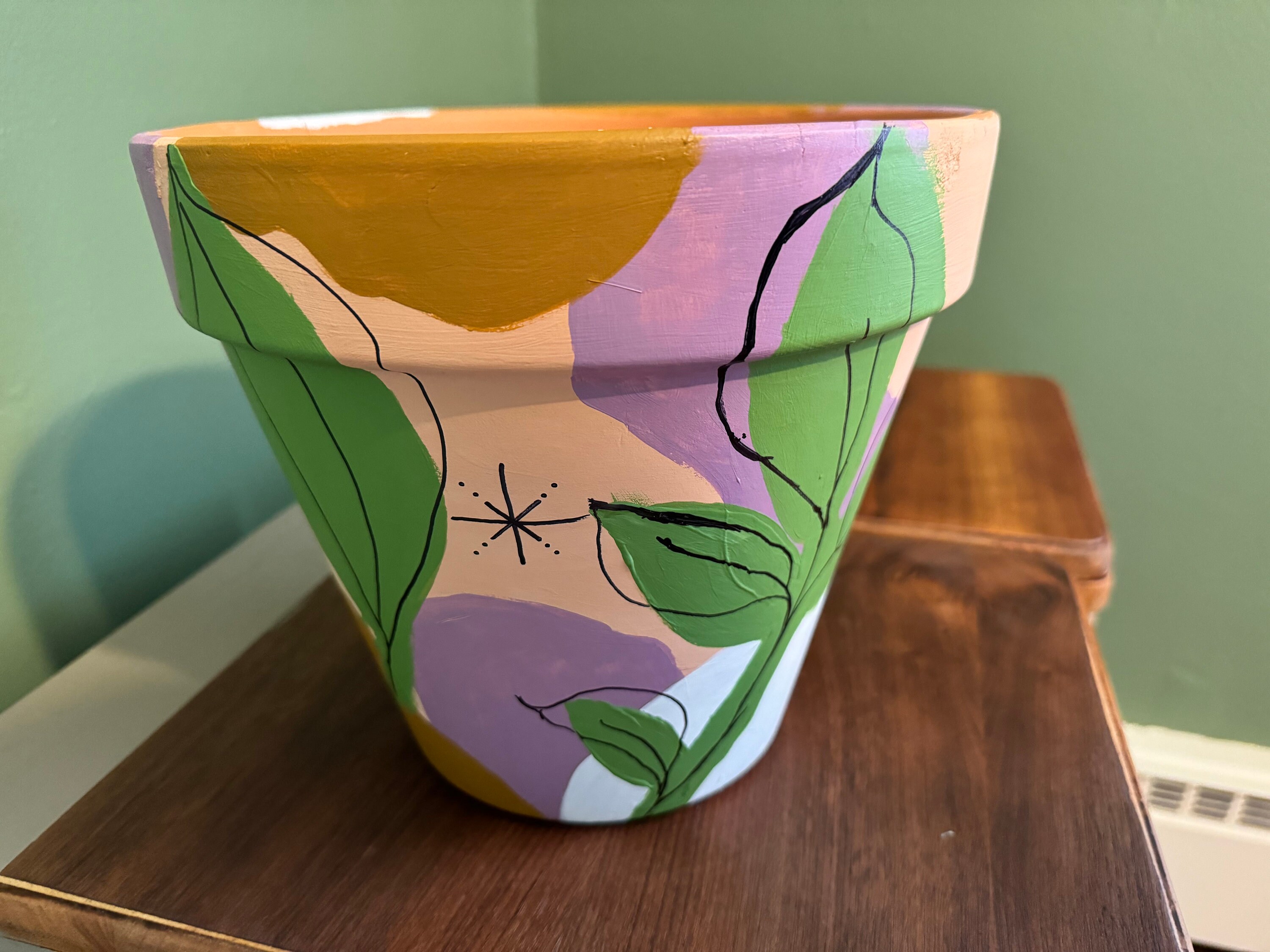 Large Hand Painted Flower Pot - Etsy