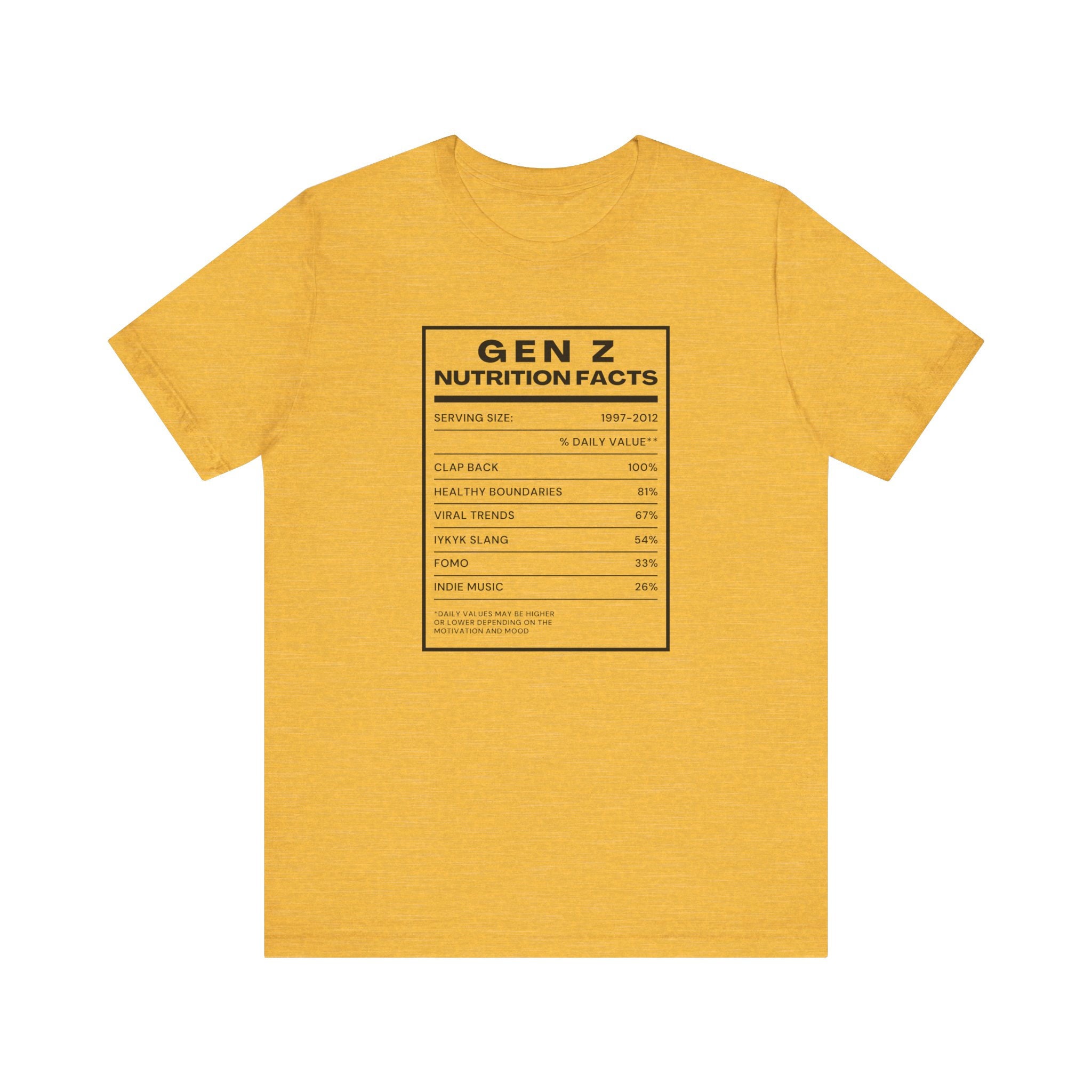 Funny Gen Z Nutrition Facts T-shirt, Generation Z, Perfect Gift for Gen ...