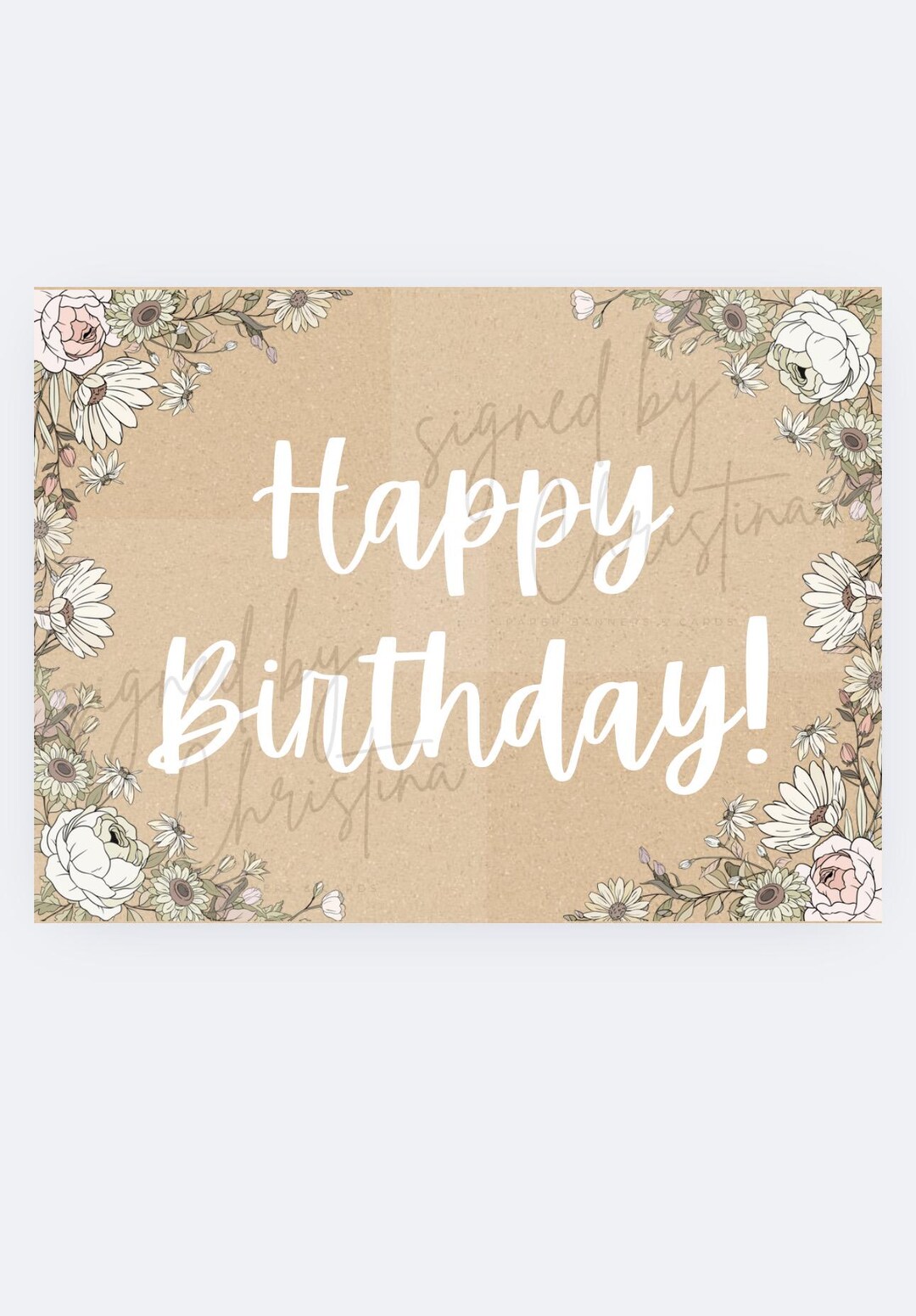 Digital Template Floral HBD Banner 4ftx3ft - Canva Edit - Etsy