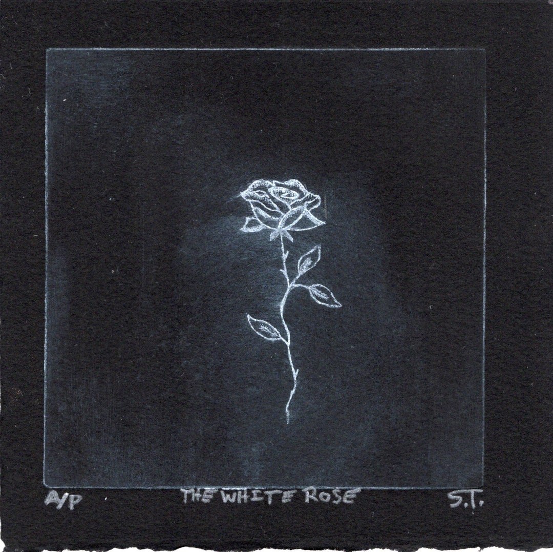 Intaglio Print: the White Rose | Intaglio Copper Print | Art Print ...