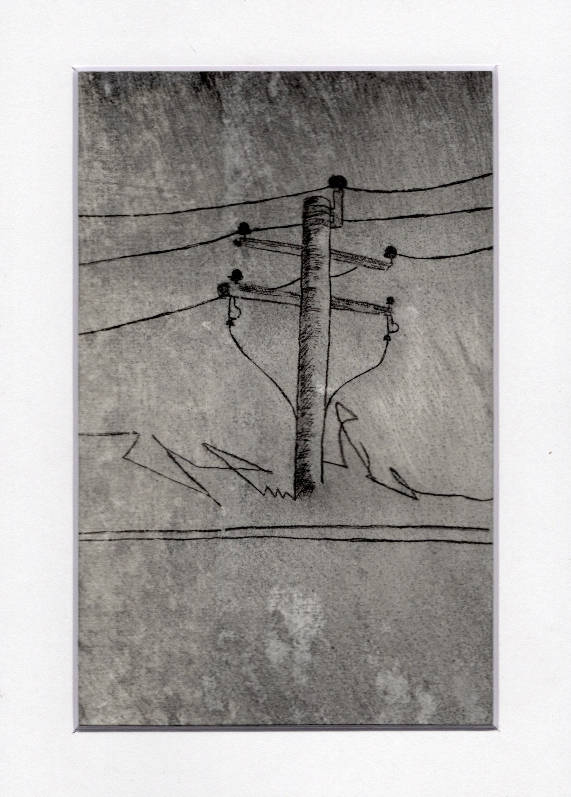 Copper Etched Intaglio Print: the Telephone Pole | Art Print ...