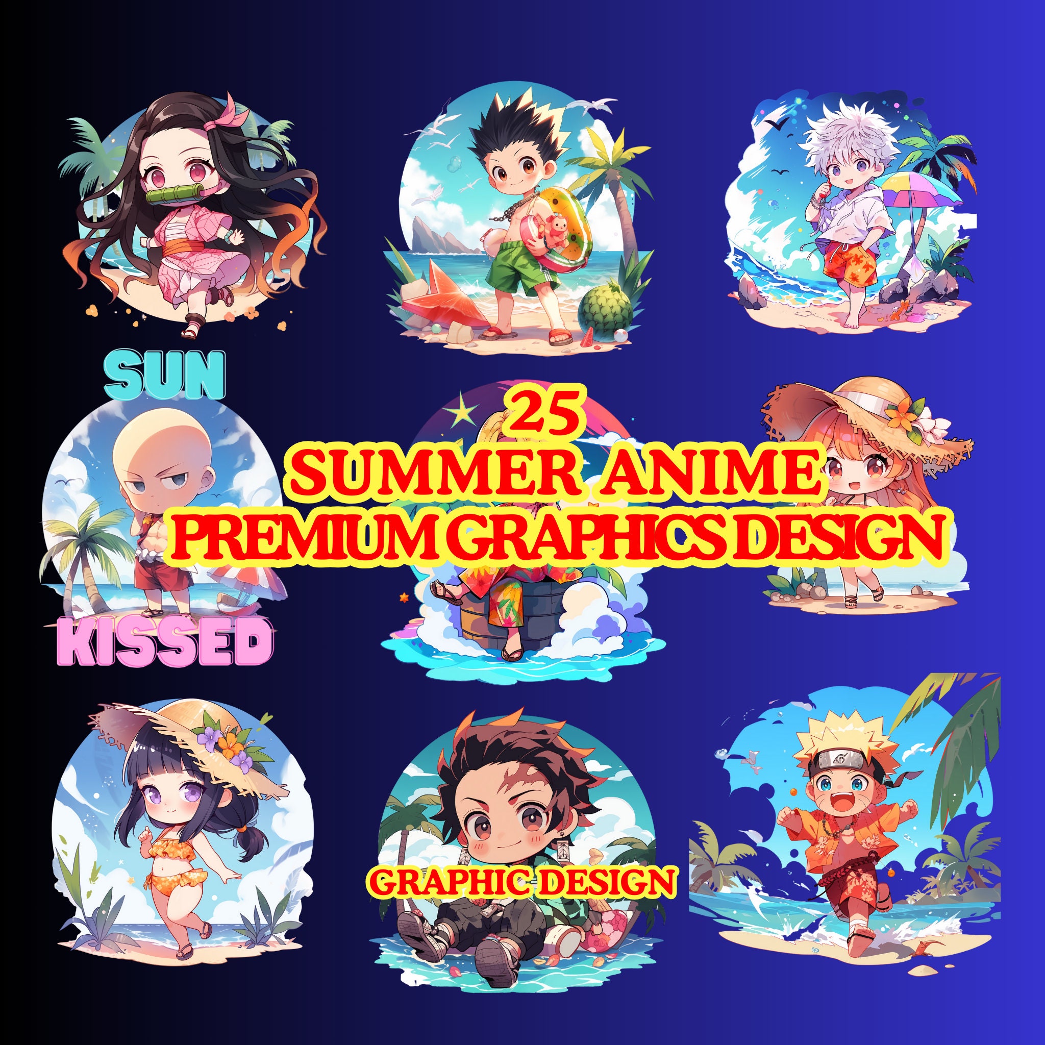 25 Anime Summer DESIGN L PNG L Print on Demand L Printify L Direct to ...