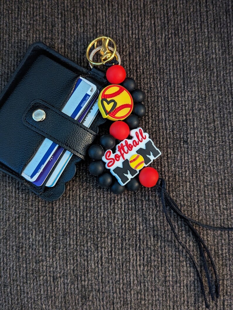 Double Softball Keychain - Etsy