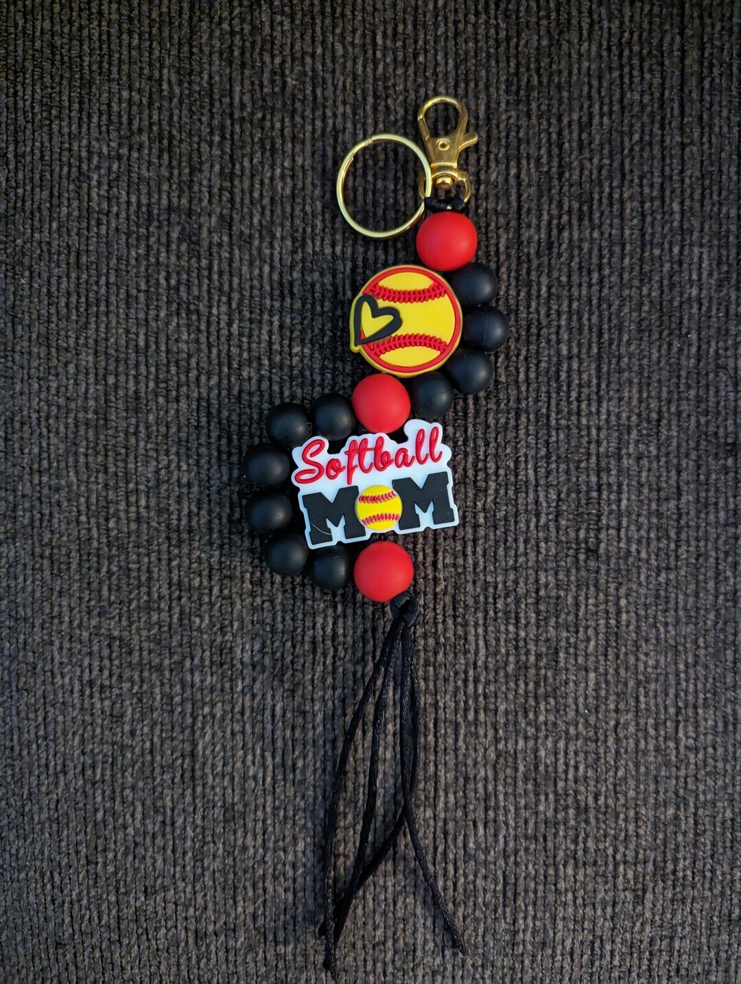 Double Softball Keychain - Etsy