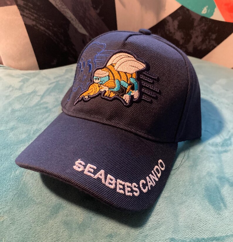 U.S. Navy Seabees Hat – Embroidered Military Veteran Cap – Proud Seabees Apparel – Adjustable ...