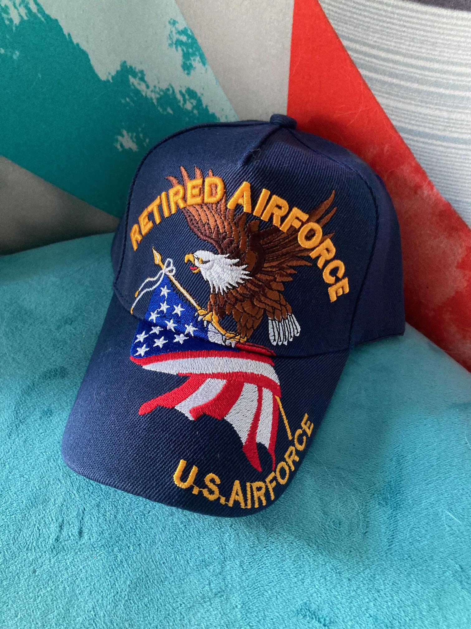 Retired Military Airforce and Retired Navy Hat | Embroidered Eagle ...