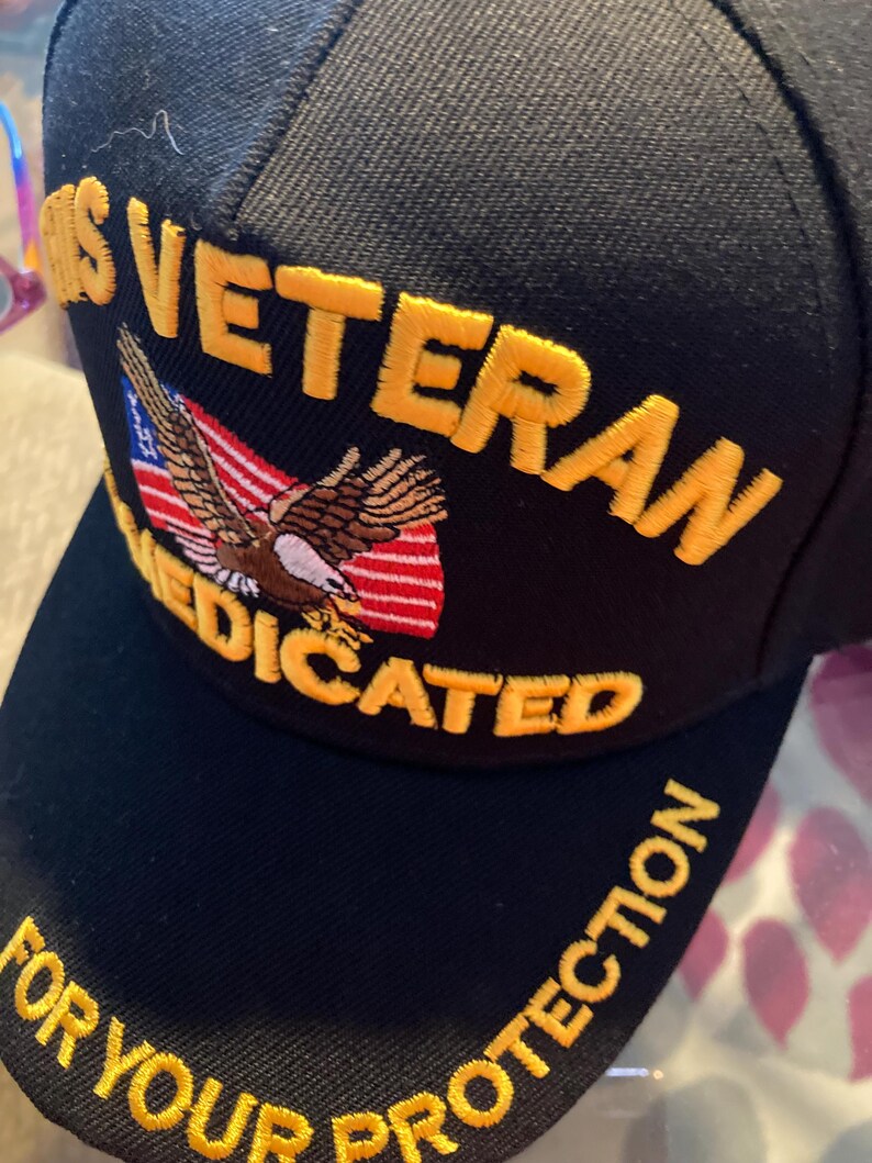 Medicated Veteran Hat – Embroidered Military Humor Cap | Camo or Black ...