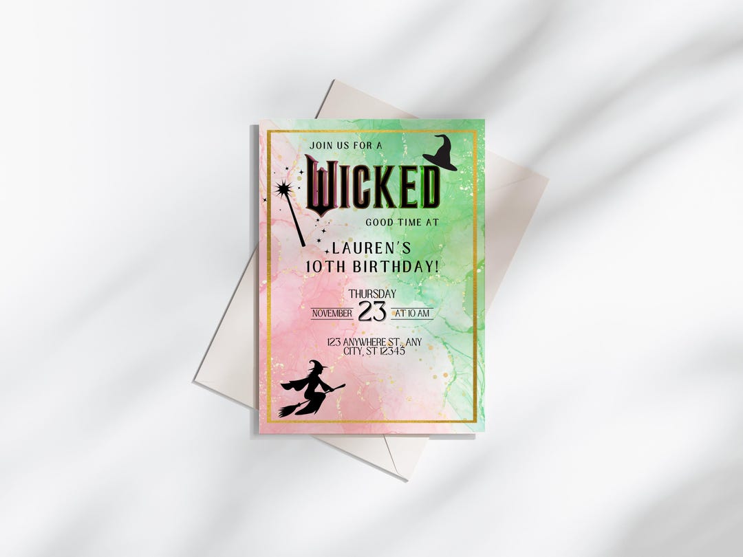 Editable Wicked Invitation, Wicked Birthday Editable Invitation ...