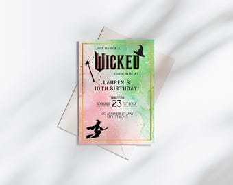 Editable Wicked Invitation, Wicked Birthday Editable Invitation ...