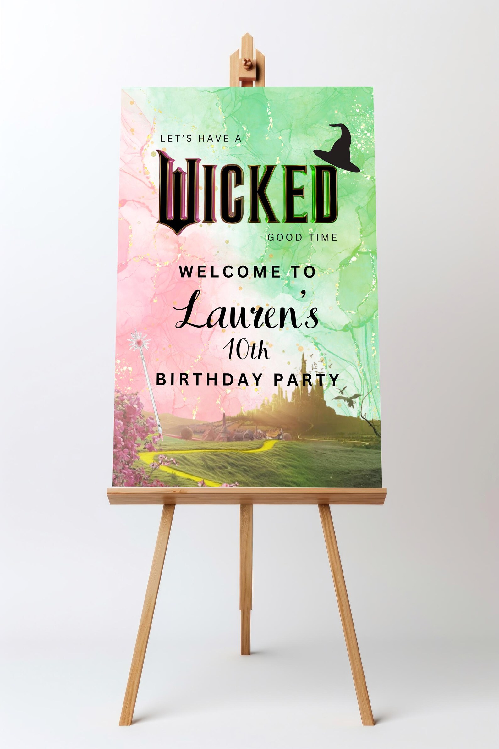 Wicked Birthday Bundle, Editable Wicked Welcome Sign, Editable Thank ...