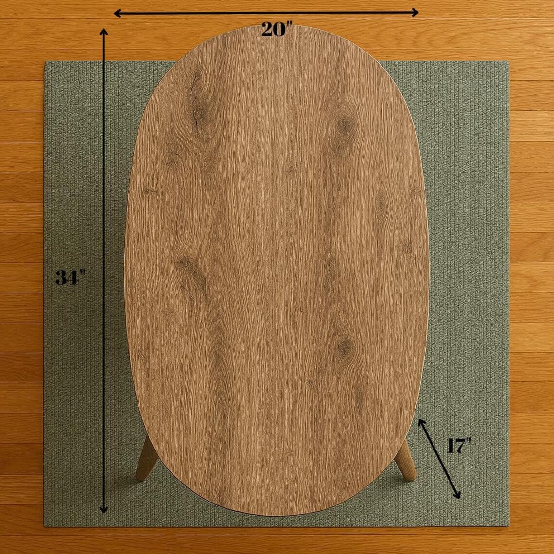 Modern Oval Coffee Table – MDF Top With Glossy Varnished Wooden Legs ...