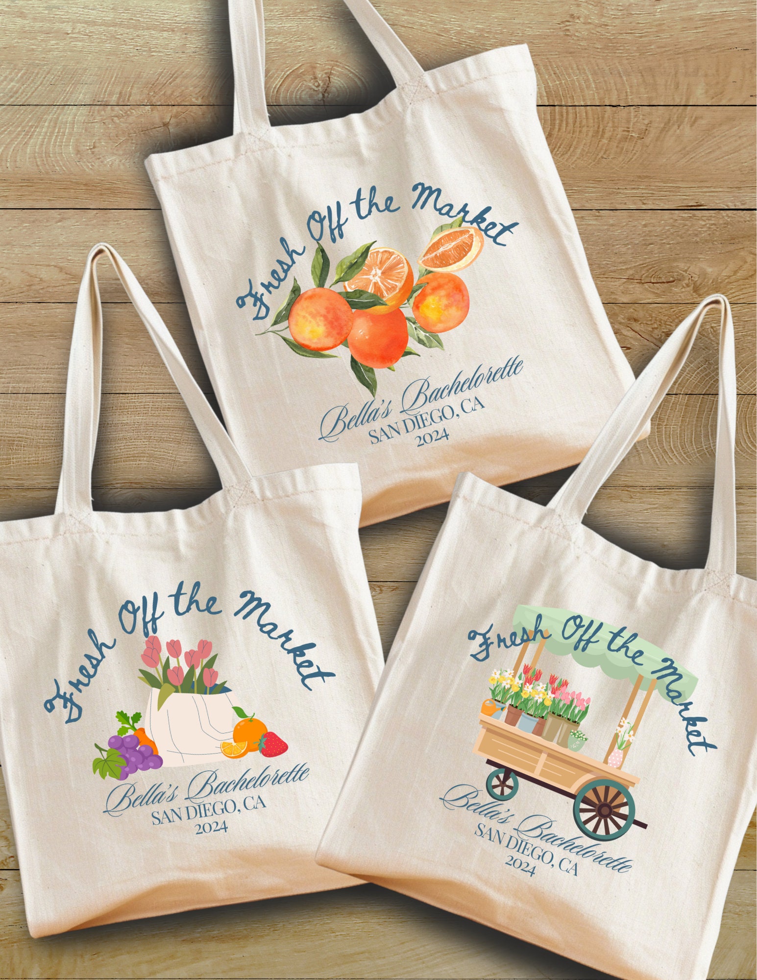 Custom Fresh off the Market Bachelorette Tote Bag, Fresh off the Market ...