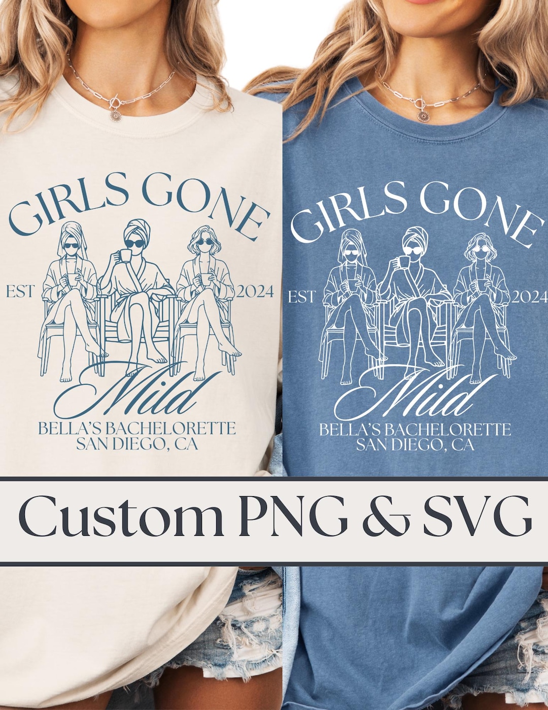 Girls Gone Mild PNG, Girls Gone Mild SVG, Girls Gone Mild, Pj's and Prosecco Bach, Girls Gone ...