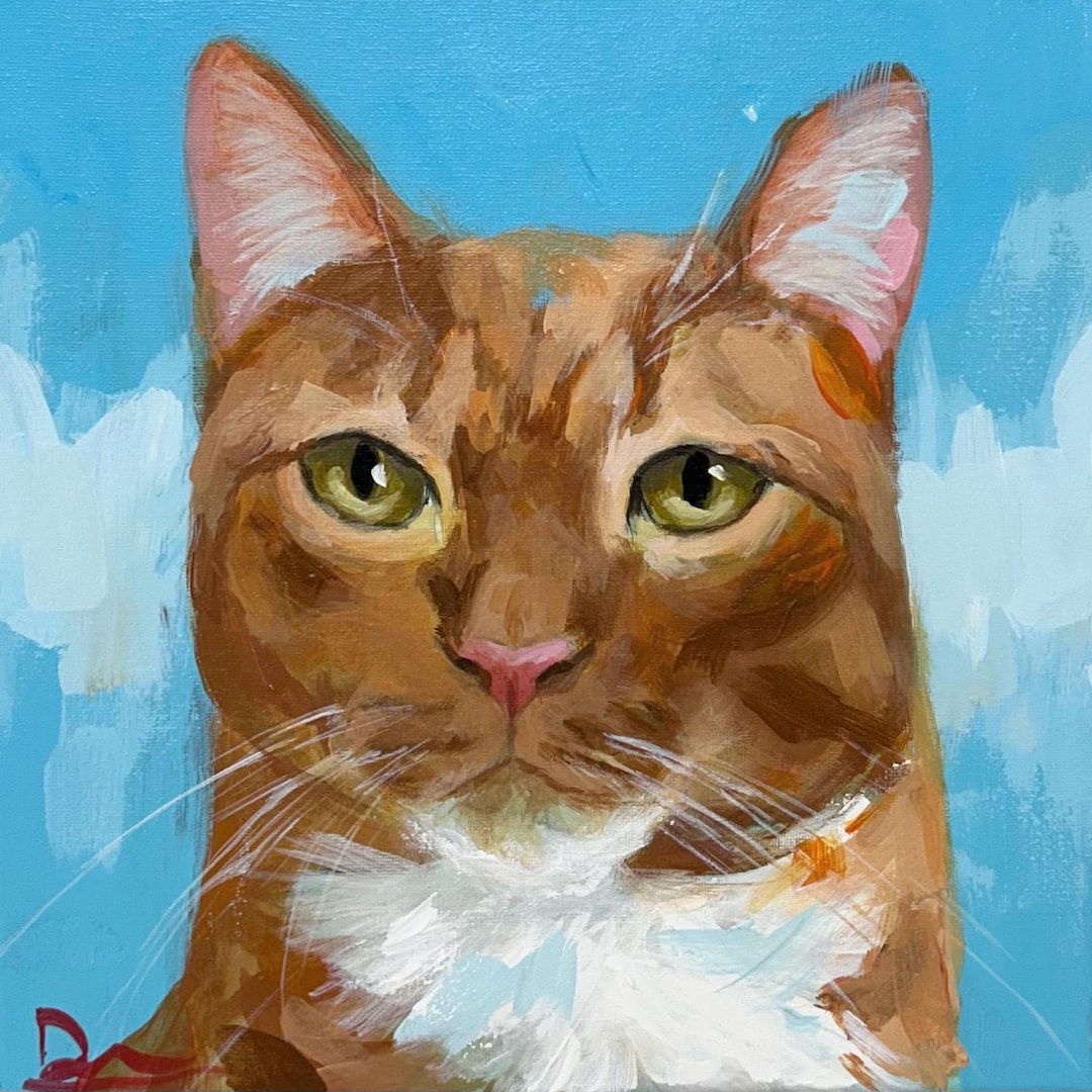 Custom Hand Painted Cat Portraits - Etsy