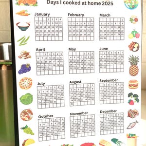 Days I Cooked at Home 2025 Calendar, Healthy Cooking, Improve Health ...