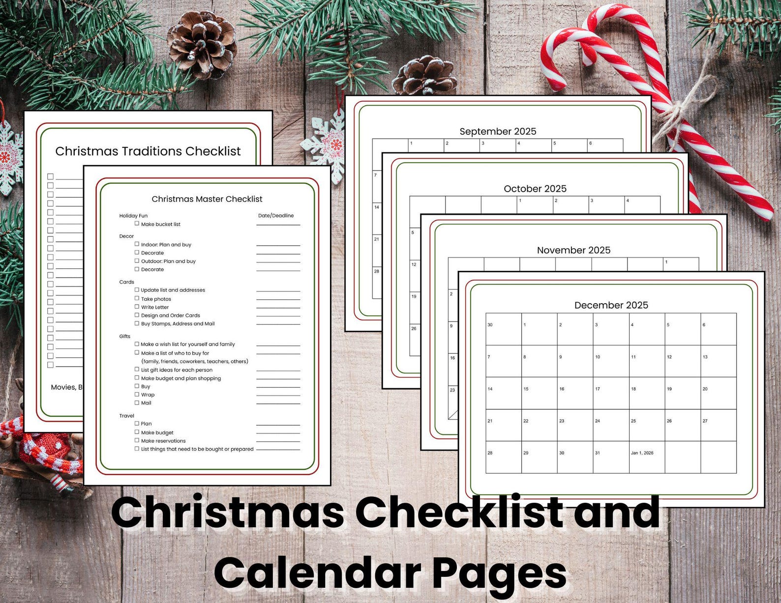Christmas Checklist, Christmas Traditions Bucket List Printable ...