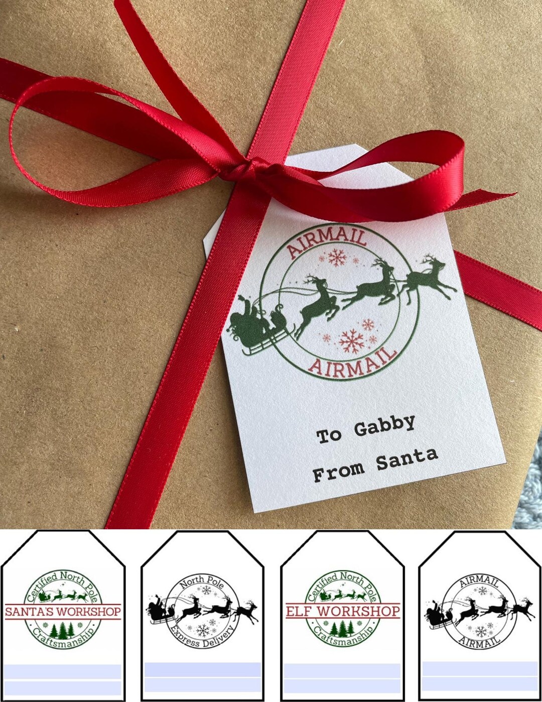 Printable Santa Claus Tag, Airmail Express Delivery From North Pole ...